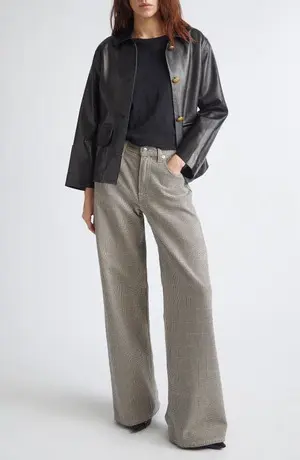 R13 Relaxed Crop Leather Jacket