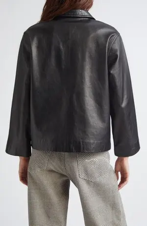 R13 Relaxed Crop Leather Jacket