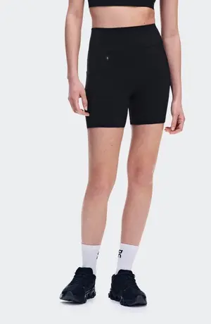 On Studio High Waist Pocket Bike Shorts - Black
