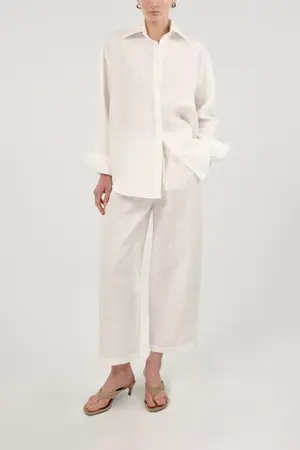 NOCTURNE Linen Drawstring Trousers