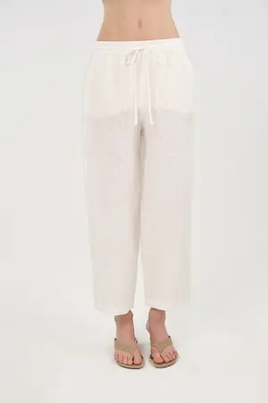 NOCTURNE Linen Drawstring Trousers