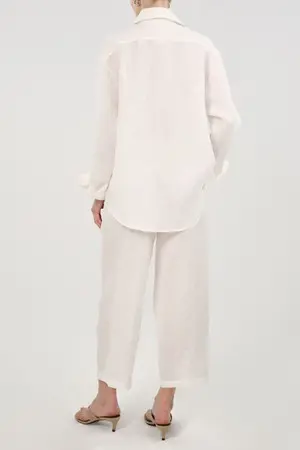 NOCTURNE Linen Drawstring Trousers