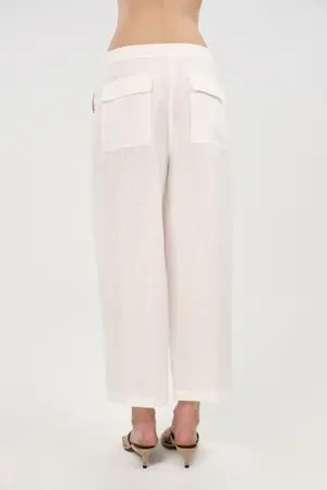 NOCTURNE Linen Drawstring Trousers