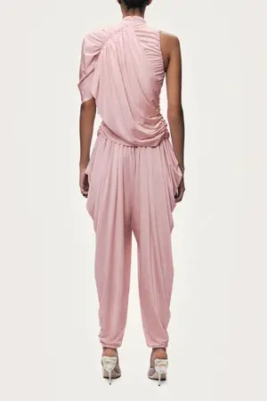 NOCTURNE Asymmetric Sleeve Draped Blouse