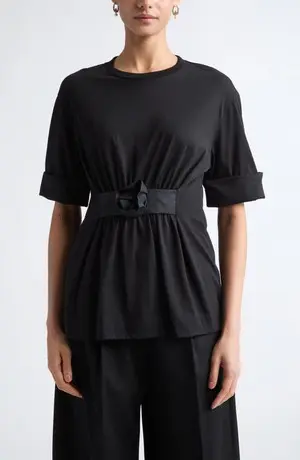 Simone Rocha Gathered Rose T-shirt - Black