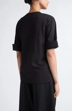 Simone Rocha Gathered Rose T-shirt - Black