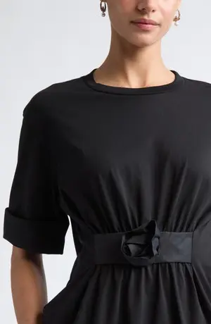 Simone Rocha Gathered Rose T-shirt - Black