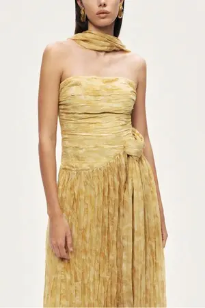 NOCTURNE Strapless Midi Dress