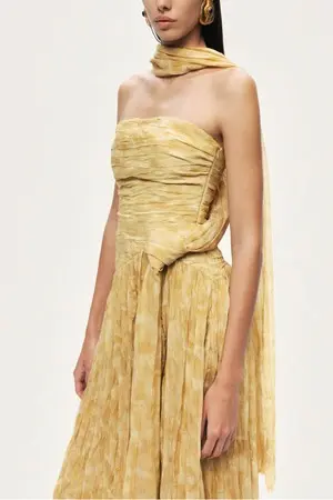 NOCTURNE Strapless Midi Dress