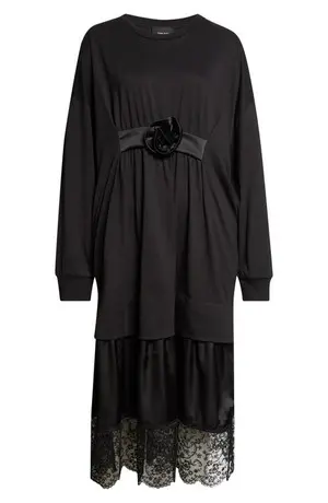 Simone Rocha Oversized Gathered Rose Lace Dress