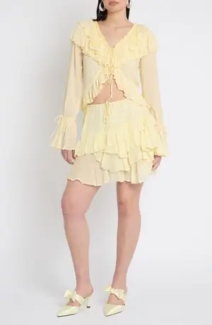 MUSE ASSEMBLY Ruffle Tie Front Top