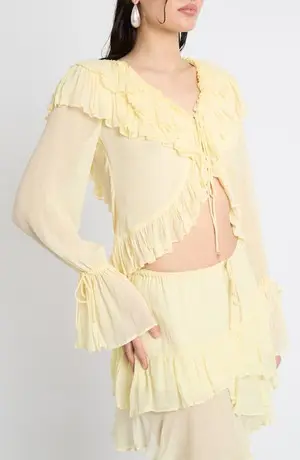MUSE ASSEMBLY Ruffle Tie Front Top