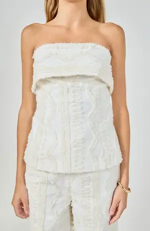 Endless Rose Strapless Embroidered Top