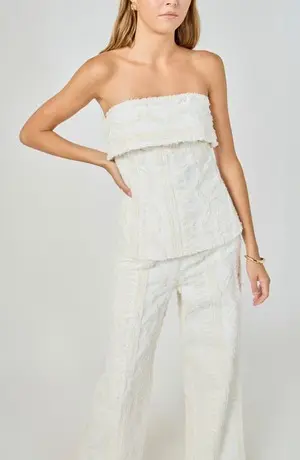 Endless Rose Fringed Strapless Cotton Top