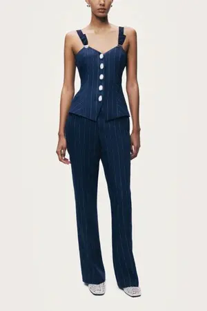 NOCTURNE Pinstripe Wide Leg Trousers