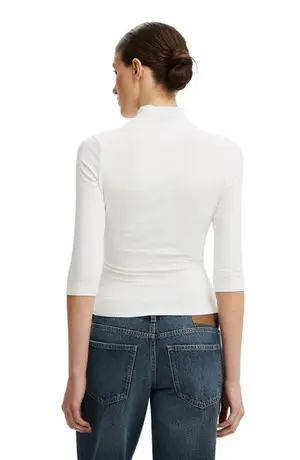 COTTON ON 90s Mock Neck 3/4 Sleeve