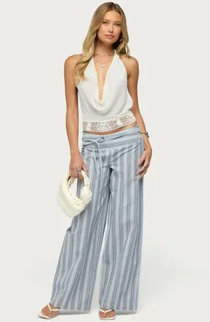 EDIKTED Chera Striped Wide Leg Pants