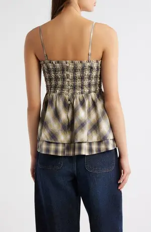 DAMSON MADDER Azalea Smocked Organic Cotton Camisole