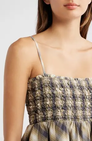 DAMSON MADDER Azalea Smocked Organic Cotton Camisole
