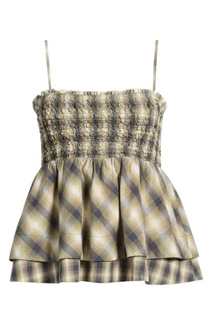 DAMSON MADDER Azalea Smocked Organic Cotton Camisole
