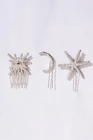 HAIR DRAMA CO Set Of 3 Celestial Crystal Hair Pins