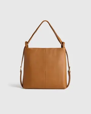 Quince Maeve Convertible Leather Backpack - Cognac