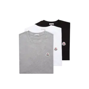 Moncler Logo Patch Cotton T-shirt - Multicolor