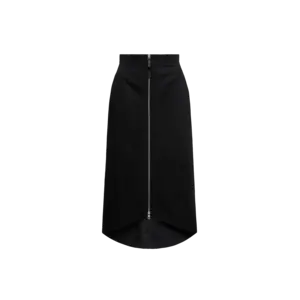 MONCLER X EDWARD ENNINFUL Cotton Gabardine Midi Skirt With Zip Front Slit - Black