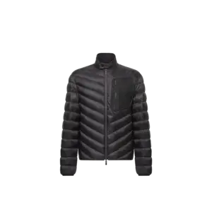Moncler Mackinac Diagonal-quilted Down Biker Jacket - Black
