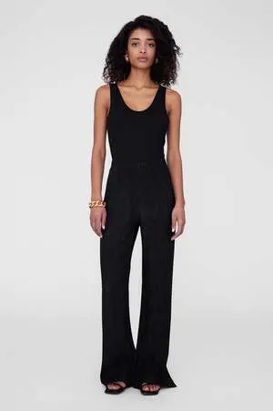 ANINE BING Aden Silk Charmeuse Blend Pants