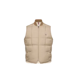 Moncler Elberton Square-quilted Down Vest - Beige
