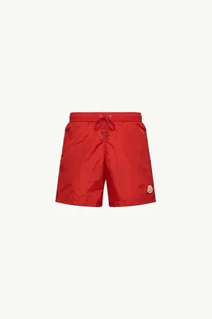 Moncler Logo Patch Swim Shorts - Red