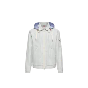 Moncler Havas Striped Poplin Shirt Jacket - Blue