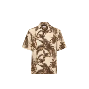 Moncler Cotton & Linen Blend Short Sleeve Shirt - Multicolor