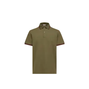 Moncler Double Collar Cotton Piquet Polo Shirt - Green