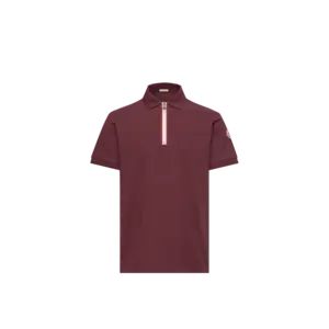 Moncler Tricolor-trimmed Cotton Polo Shirt - Red