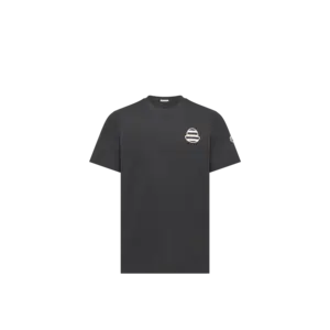 Moncler Striped Logo Cotton Jersey T-shirt - Blue