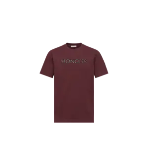 Moncler Logo Print Cotton T-shirt - Red