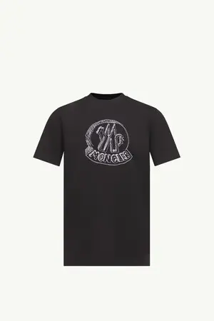 Moncler Sketch Embroidered Logo Cotton T-shirt