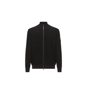 Moncler Cotton Zip-up Cardigan - Black