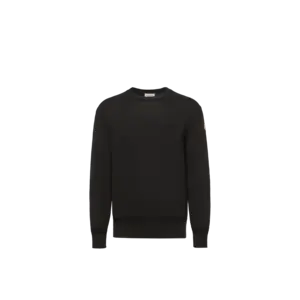 Moncler Logo Patch Cotton Sweater - Black