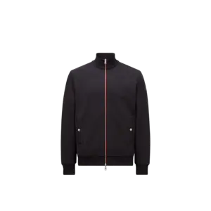 Moncler Tricolor-trimmed Cotton Zip-up Sweatshirt - Blue