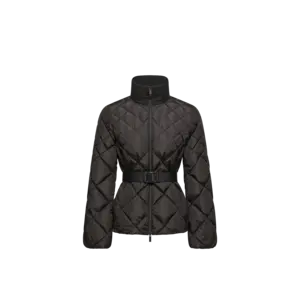 Moncler Balsamine Geometric-quilted Short Down Jacket - Black
