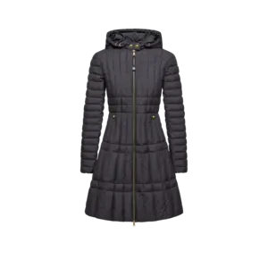 Moncler Menthelong Vertical-quilted Hooded Down Jacket - Black
