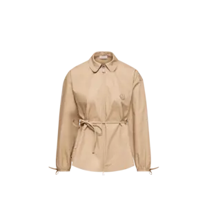 Moncler Cotton Poplin Zip-up Shirt Jacket - Beige