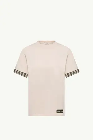 Moncler Cotton T-shirt With Crochet Trim - White