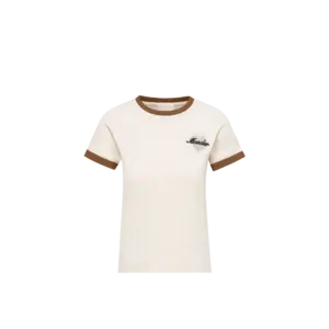 Moncler Heart Logo Cotton T-shirt - Beige