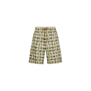 Moncler Botanical Print Cotton Blend Shorts - Multicolor