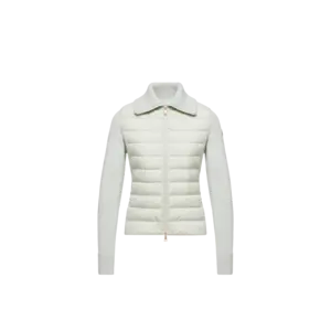 Moncler Padded Wool Zip-up Cardigan - Green