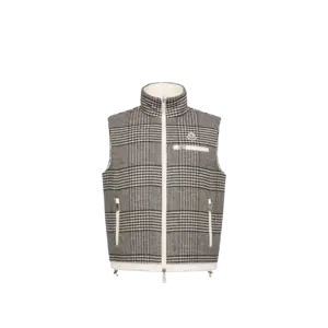 Moncler Reversible Wool Blend Down Vest - Grey